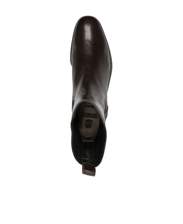 Brunello Cucinelli Monili-chain Almond-toe Ankle Boots