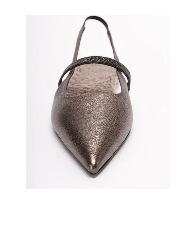Brunello Cucinelli Pointed Flat Slingback Shoes