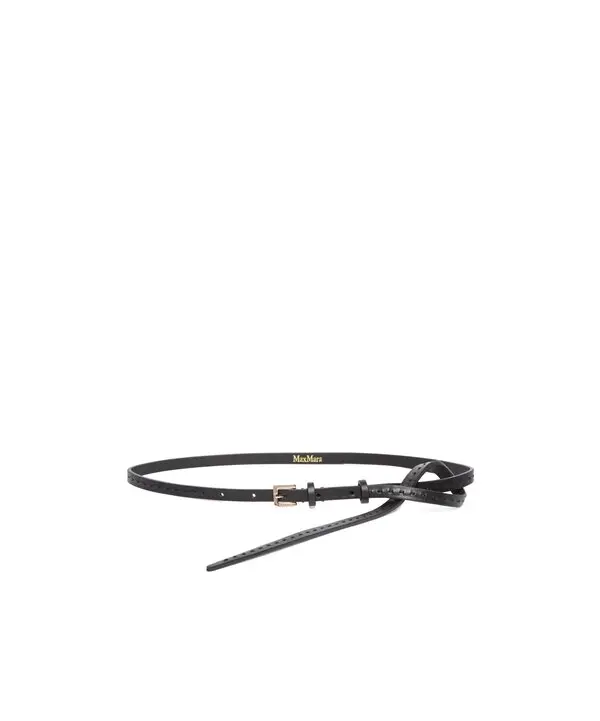 Max Mara Mini Leather Belt - Black