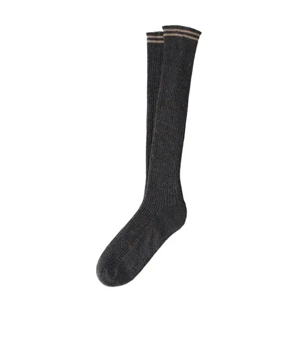 Brunello Cucinelli Ribbed Knee-high Socks - Black