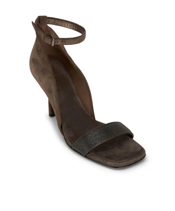 Brunello Cucinelli Square Open-toe High-heeled Sandals