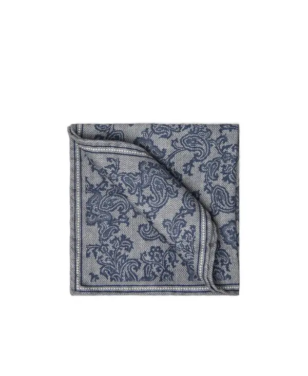 Brunello Cucinelli Paisley-print Silk Scarf - Gray