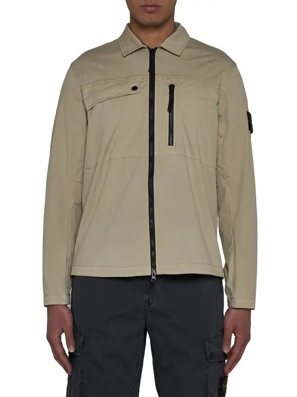 Stone Island Logo Patch Zip-up Jacket