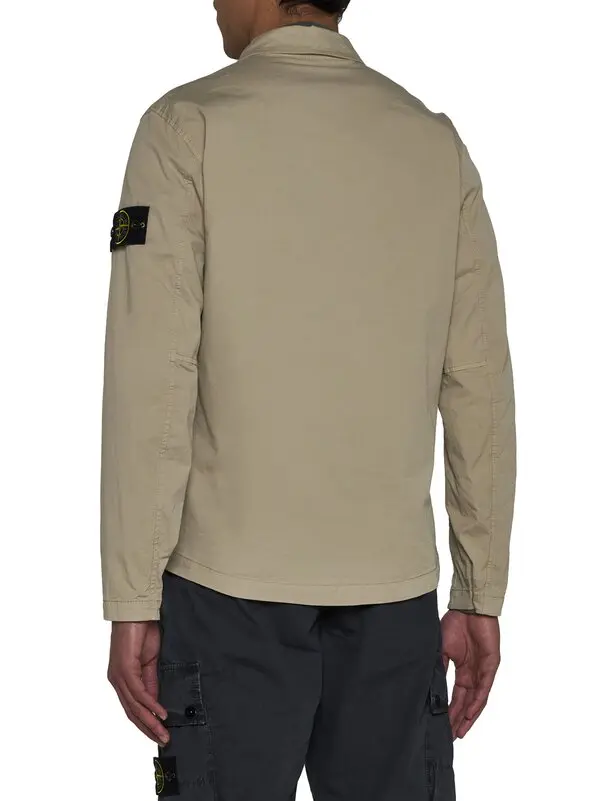 Stone Island Logo Patch Zip-up Jacket
