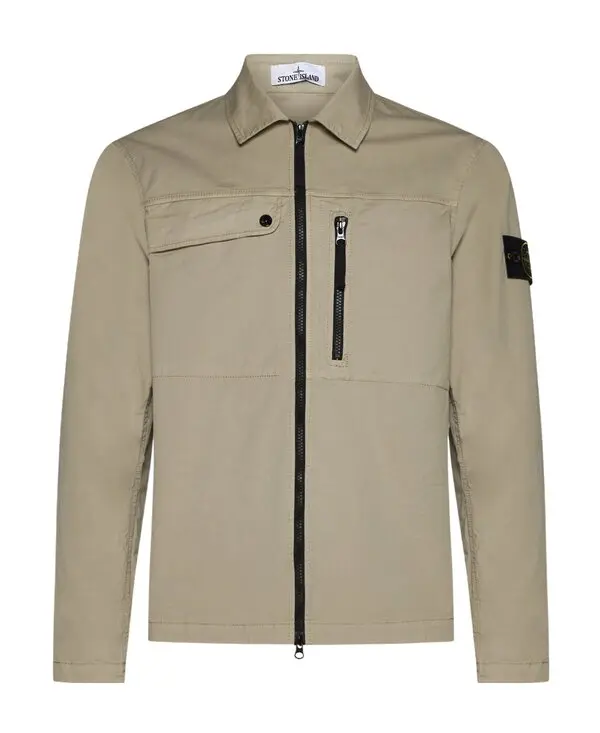 Stone Island Logo Patch Zip-up Jacket