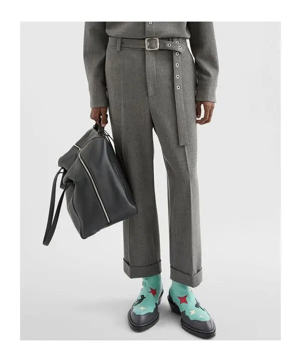 JIL SANDER Pressed Crease Belted Trousers