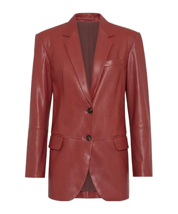 Brunello Cucinelli Single-breasted Leather Jacket
