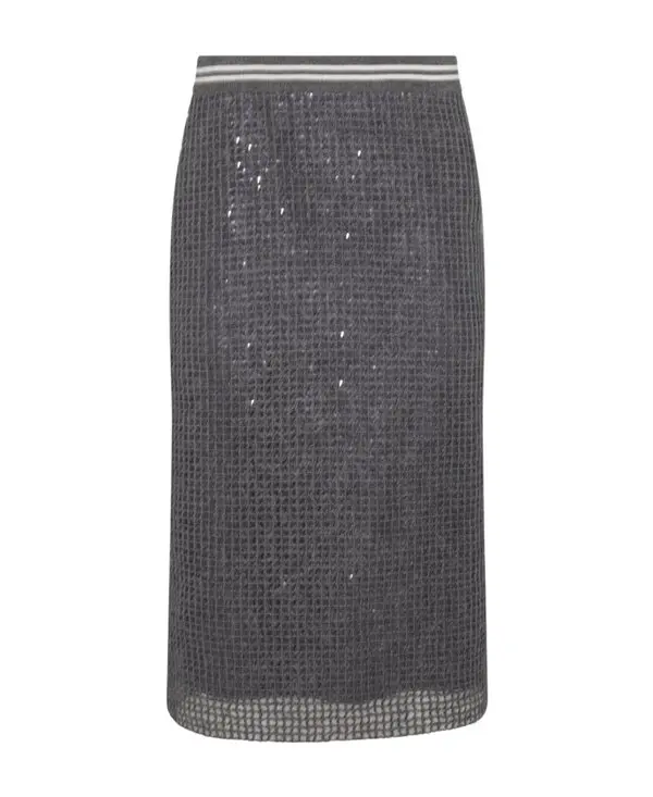 Brunello Cucinelli Sequin Embellished Midi Skirt