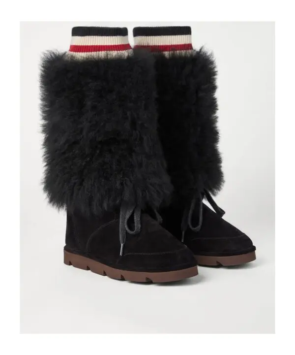Brunello Cucinelli Paneled Mid-calf Boots