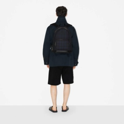 Burberry Rocco Check-print Backpack - Blue