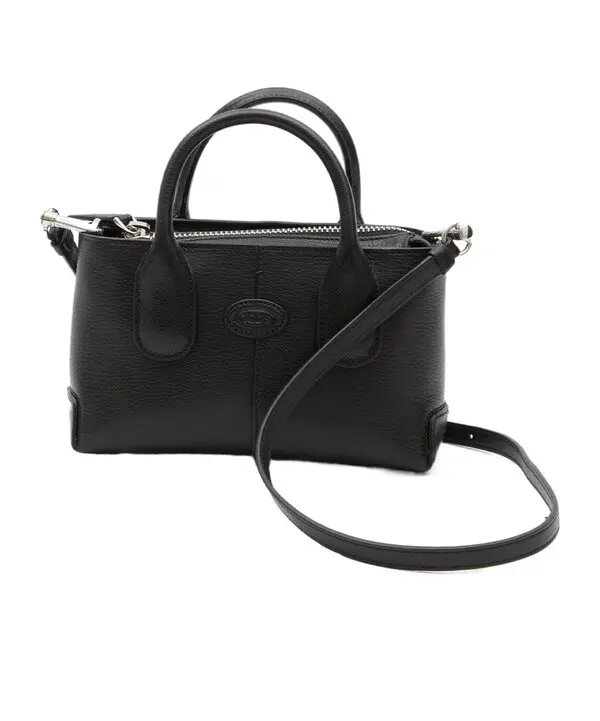 TOD'S Logo Embossed Mini Tote Bag - Black
