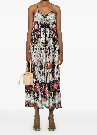 Farm Rio Printed V-neck Maxi Slip Dress