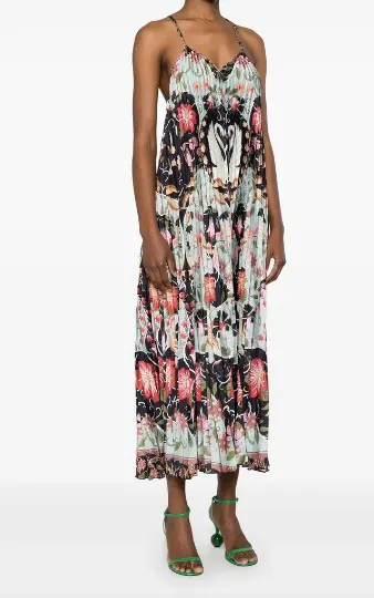 Farm Rio Printed V-neck Maxi Slip Dress