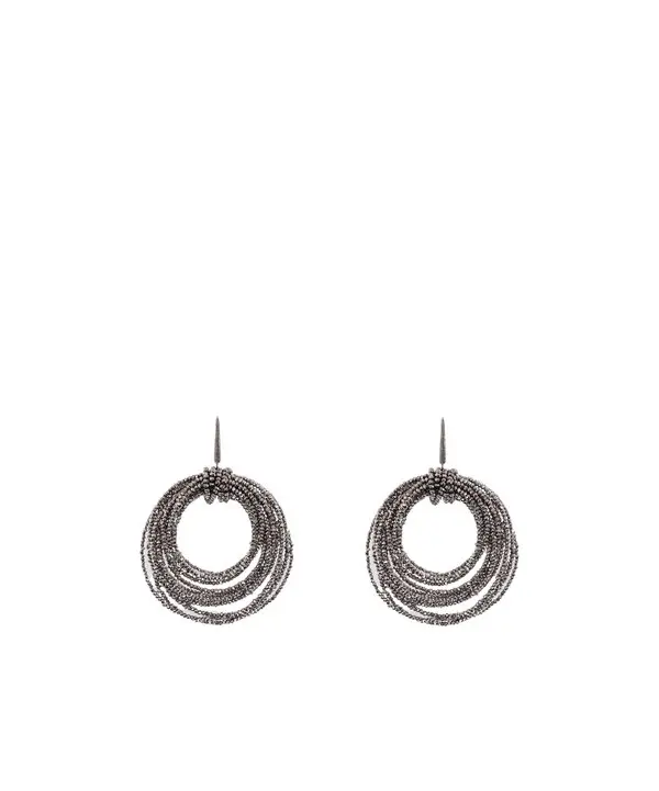 Brunello Cucinelli Vetro Hoop Earrings - Gray