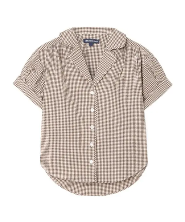 Veronica Beard Short Sleeve Collared Shirt