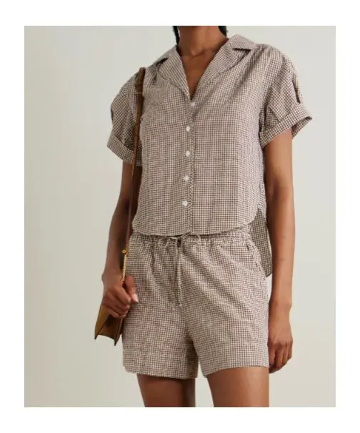 Veronica Beard Short Sleeve Collared Shirt