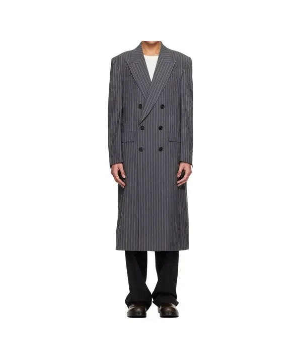 SUNFLOWER Double-breasted Striped Coat