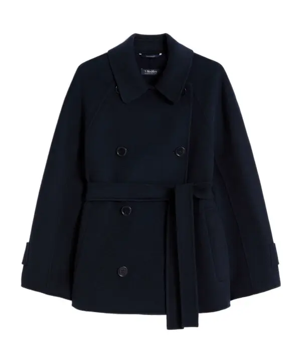 Max Mara Double-breasted Jacket With Shirt Collar And Belt