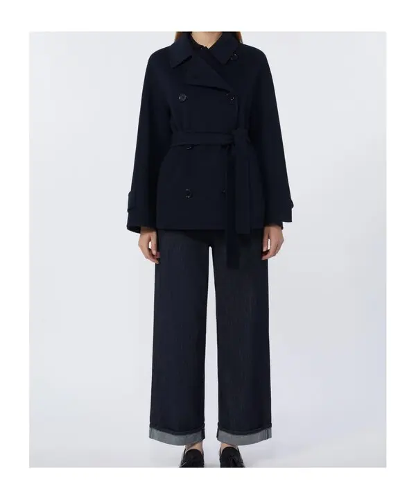 Max Mara Louise Double Breasted Short Belted Jacket