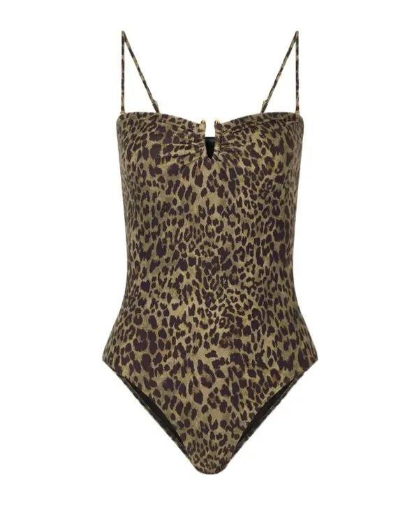NILI LOTAN Embellished Print One-piece Swimsuit - Leopard
