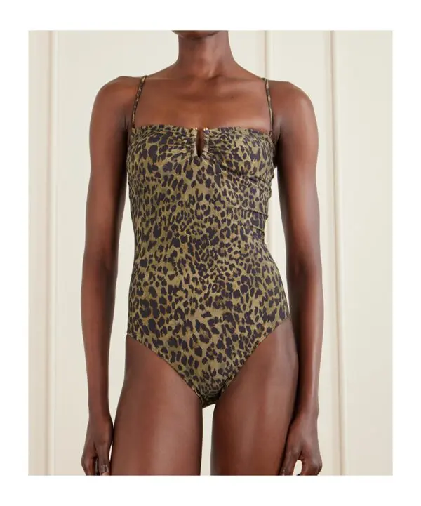 NILI LOTAN Embellished Print One-piece Swimsuit