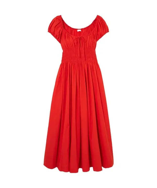 DÔEN Tie-waist Midi Dress