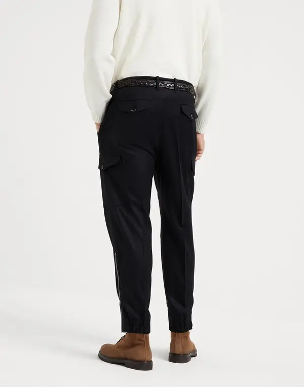 Brunello Cucinelli Wool Tapered Cargo Trousers