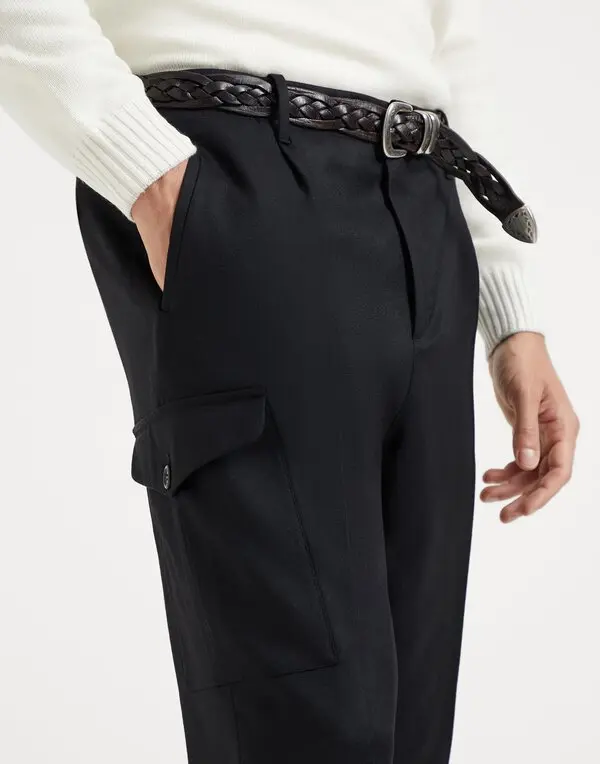 Brunello Cucinelli Wool Tapered Cargo Trousers