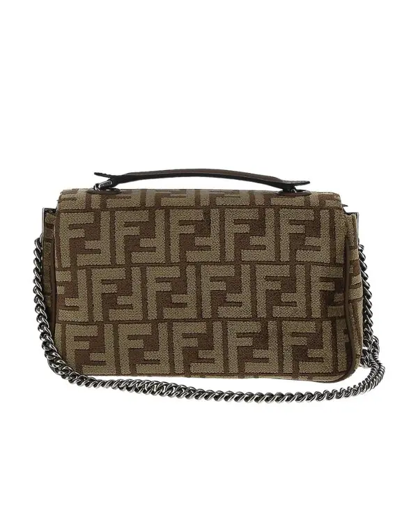 Fendi Baguette Monogram Jacquard Shoulder Bag - Brown