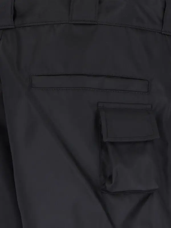 Prada Logo Plaque Zipped Cargo Shorts