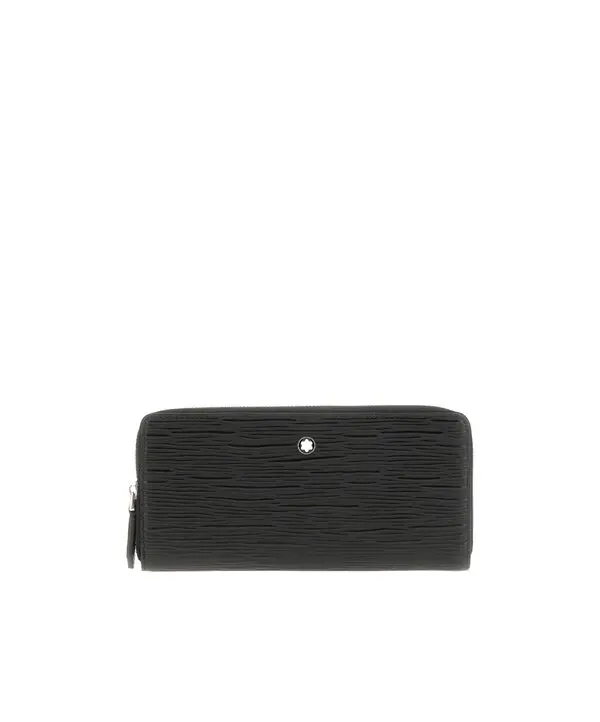 Montblanc Zipper Wallet With Front Logo - Black