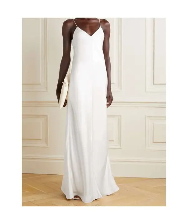 THE ROW V-neck Silk Maxi Dress