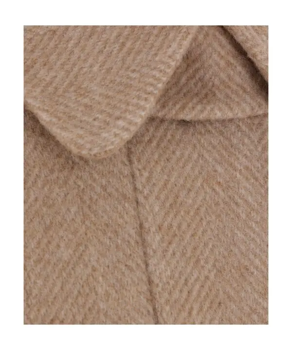Brunello Cucinelli Herringbone Belted Coat