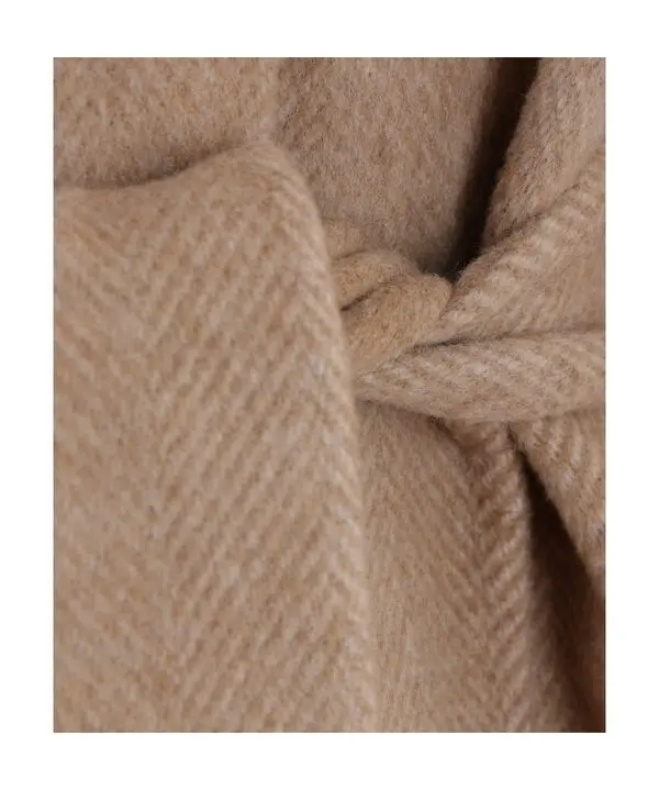 Brunello Cucinelli Herringbone Belted Coat