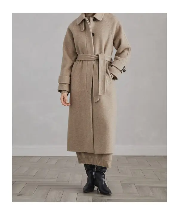 Brunello Cucinelli Herringbone Belted Coat
