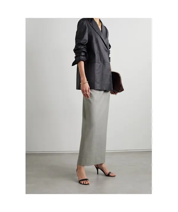 THE ROW Ankle Straight Half Skirt - Gray