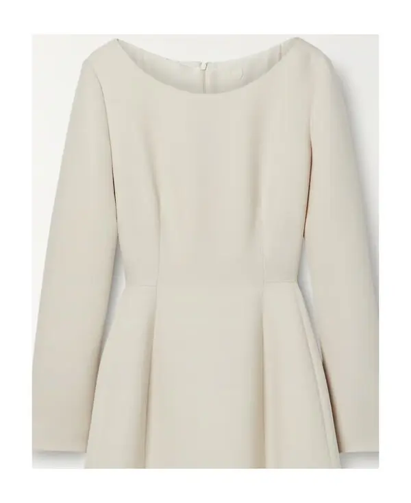 THE ROW Logo Collar Wool Silk Blend Mid-length Dress
