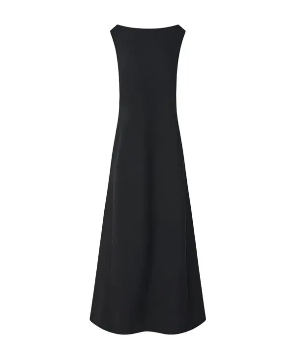 THE ROW Rhea Freshly Cut Wool Maxi Dress - Black