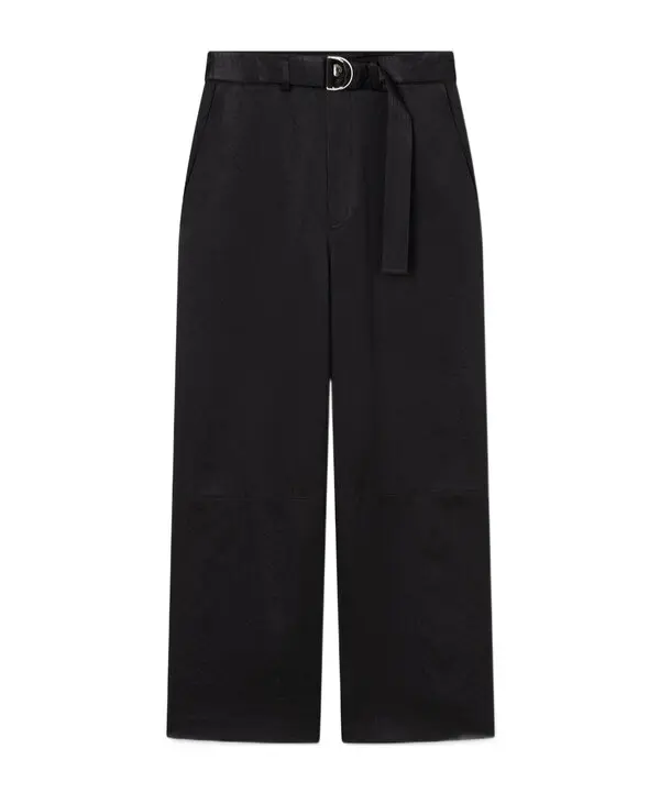 Nanushka Husna Belted Crinkled Satin Pants