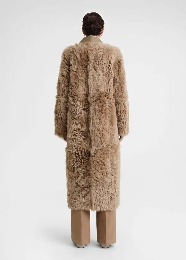 TOTEME Shearling Single-breasted Maxi Coat