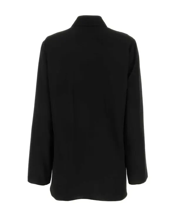 THE ROW Long-sleeved Tie-detailed V-neck Top