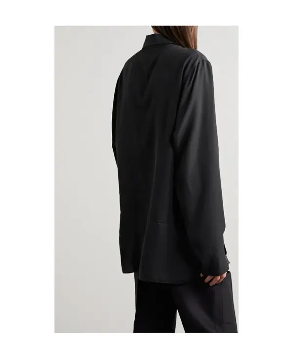 THE ROW Long-sleeved Tie-detailed V-neck Top