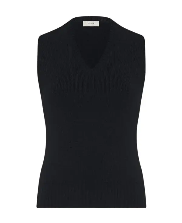 THE ROW Comi Cashmere V-neck Sleeveless Sweater