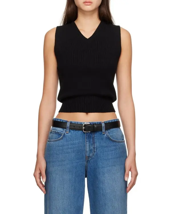 THE ROW Comi Cashmere V-neck Sleeveless Sweater