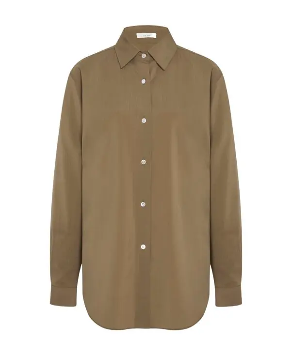 THE ROW Classic Virgin Wool Button-down Shirt