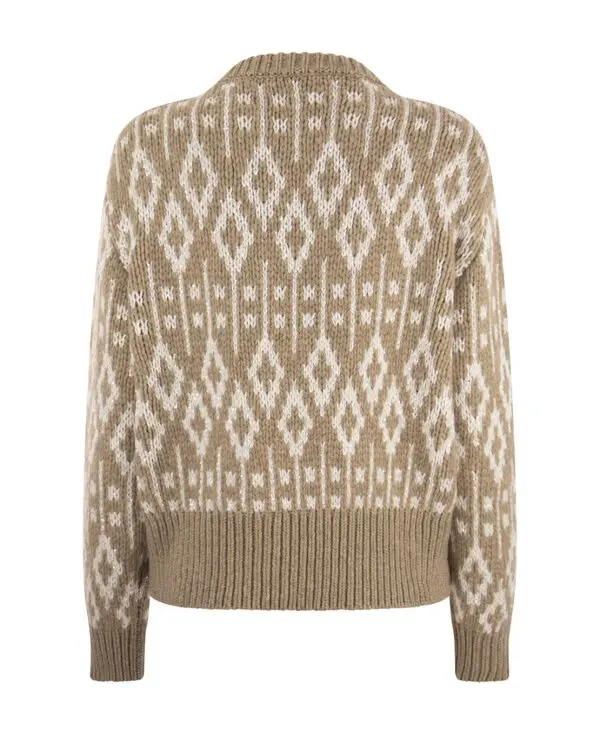 Brunello Cucinelli Jacquard Motif Knitted Jumper With Sequin Details