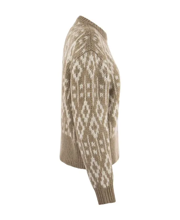 Brunello Cucinelli Jacquard Motif Knitted Jumper With Sequin Details