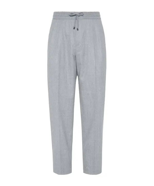 Brunello Cucinelli Drawstring Elastic Waist Pants - Grey