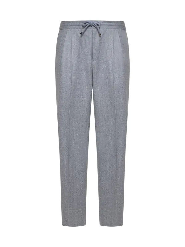 Brunello Cucinelli Pleated Tapered Leg Trousers - Grey