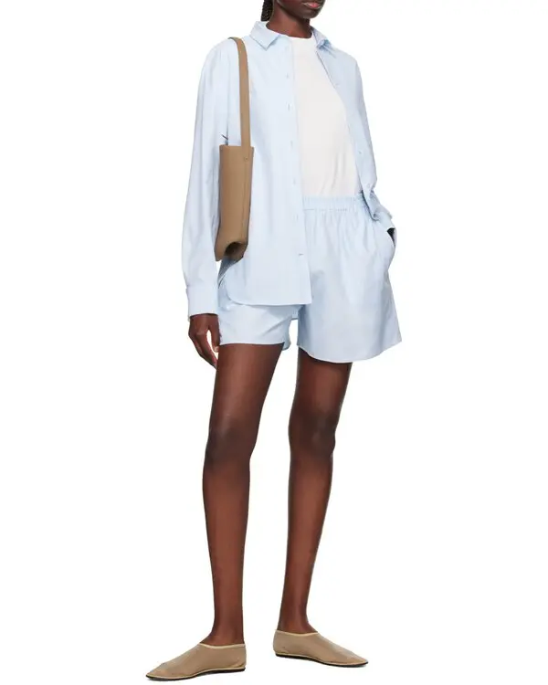 THE ROW Loose Waist Shorts - Sky-blue